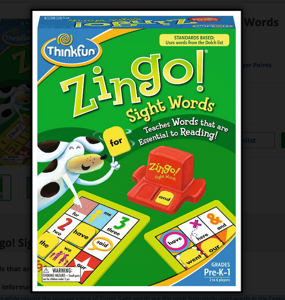 Zingo! Sight Words – The Children's Treehouse